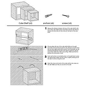 Wallniture Modern Nursery Room Decor Box Storage Floating Shelves White Set of 6