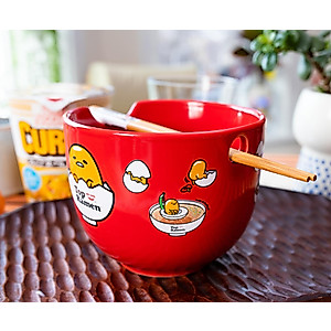 Sanrio Gudetama x Nissin Top Ramen 20-Ounce Noodle Bowl and Chopstick Set