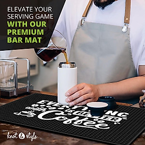 Coffee Bar Mat (18"x12") - Absorbent & Non-Slip Silicone - Perfect for Coffee Makers, Espresso Machines & Countertops - Stylish, Heavy-Duty & Easy-Clean Accessory for Shops, Restaurants & Hotels