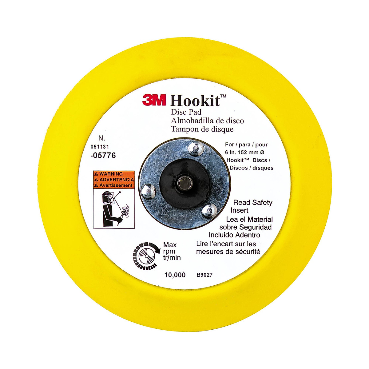 3M 05776 Hookit Disc Pad, 6 inch