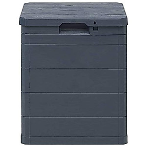 Tidyard Garden Storage Deck Box Plastic 23.8 Gal Lockable Garden Container Cabinet Toolbox for Patio, Lawn, Poolside, Backyard Outdoor Furniture 16.7 x 17.3 x 19.7 Inches (W x D x H)