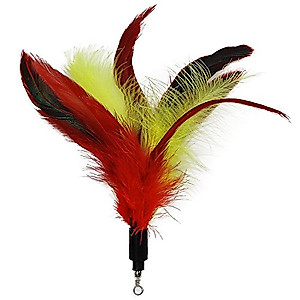 EcoCity Cat Wand Feather Refills for Interactive Cat and Kitten Wands Include 6 Pieces Replacement Feathers and 1 Soft Furry Tail for Cats (7 Pieces)