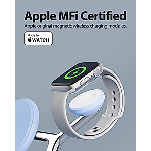 ZECHIN 3-in-1 Charging Station with Apple MFi Certification, Wireless Charging Station for iPhone 13, 12, Pro, Pro Max, Mini, AppleWatch and AirPods, Wireless Chargers Support Fast Charging