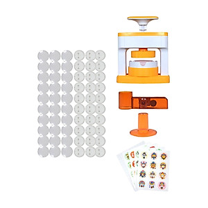 DIY Pin Badge Button Maker Brooch Pin Making Machine Accs Simple to Use 55mm Decoration Badge Die Mould Button Maker Machine for Birthday, with 30 Set