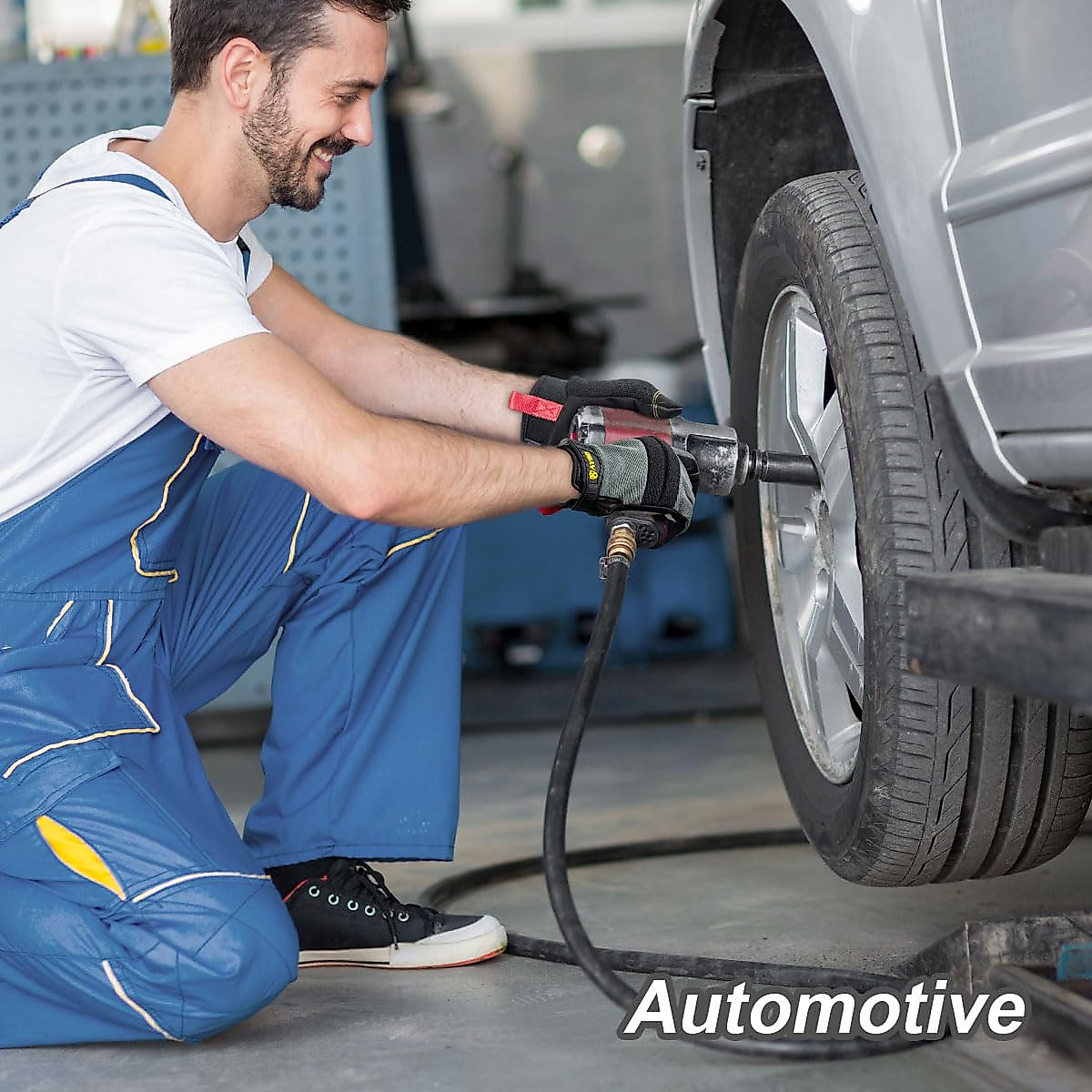 KAYGO Work Gloves For Men, KG125M Mechanic Utility Work Gloves for All Purpose, Excellent Grip, Heavy Duty, Improved Dexterity, Touch Screen, Large