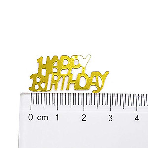 Happy Birthday Gold Confetti for Party Decorations - Birthday Party Table Decorations Gold Confetti, Perfect for Table Decorations, Party Supplies (Golden, Happy Birthday)