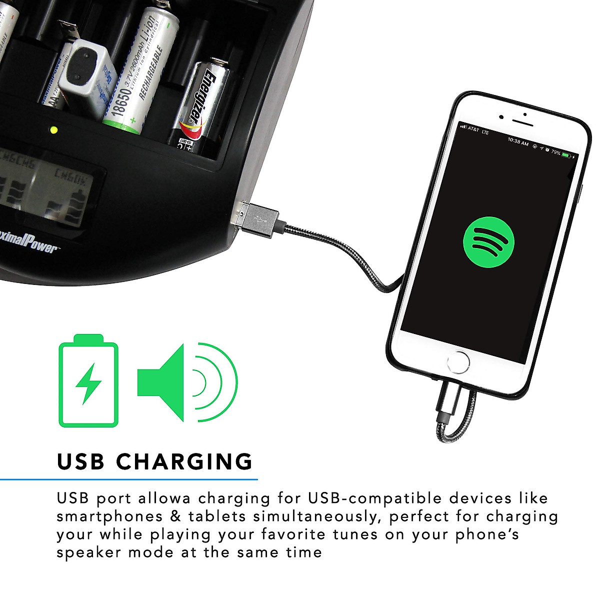 MaximalPower Universal Ultra Smart Charger FC997 for Alkaline NiMh NiCd Li-ion AA AAA C D Battery Cells Charger (Battery Charger & Organizer Case & Tester)