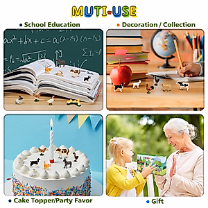 Toymany 14PCS 0.6-2.5" Tiny Farm Animal Figures Toy, Detailed Texture Farm Figurines Cake Topper, Easter Christmas Birthday Gift School Project for Kids Children Toddlers