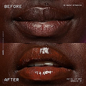NYX PROFESSIONAL MAKEUP Fat Oil Lip Drip, Moisturizing, Shiny and Vegan Tinted Lip Gloss - Scrollin' (Deep Caramel)