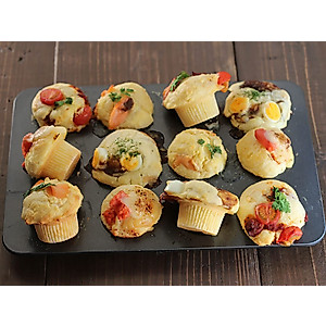 Elesinsoz 12 Cup Mini Small Muffin Cupcake Pan for Toaster Oven Air Fryer Nonstick Tiny Cake Quiche Cheesecake Tart Baking Tin Tray Bakeware Mold