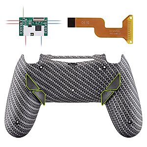 eXtremeRate Carbon Fiber Dawn Programable Remap Kit for PS4 Controller with Upgrade Board & Redesigned Back Shell & 4 Back Buttons - Compatible with JDM-040/050/055 - Controller NOT Included