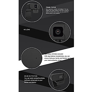 Sanpyl 4K USB Computer Web Camera with Autofocus for Gaming Video Recording, Plug and Play Webcam