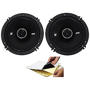 KICKER Pair 43DSC6504 DSC650 6.5" 240 Watt 2-Way Car Stereo Speakers 4-Ohm DS650 Bundle with Rockville Rockmat RM3 (2) 12x12 Butyl Rubber Sound Dampening/Deadening Car Kit