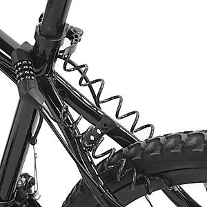 EVTSCAN 3.5in 4Digit Resettable Combination Coiling Bike Cable Lock,Anti-Theft Password High Security Lock for Motorcycle Bicycle Cycling