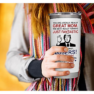 Mothers Day Gifts for Mom from Daughter, Son, Kids - Ideas for Mother's Day, Birthday, Christmas - Present for Mom 20oz Tumbler, Stainless Steel, Double Wall Insulated, Keeps Drinks Hot or Cold, White