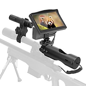 Night Vision Scope for riflescope, Moclever 850nm Infrared Illuminator, 5" Portable Display Screen Digital Night Vision Scope Hunting
