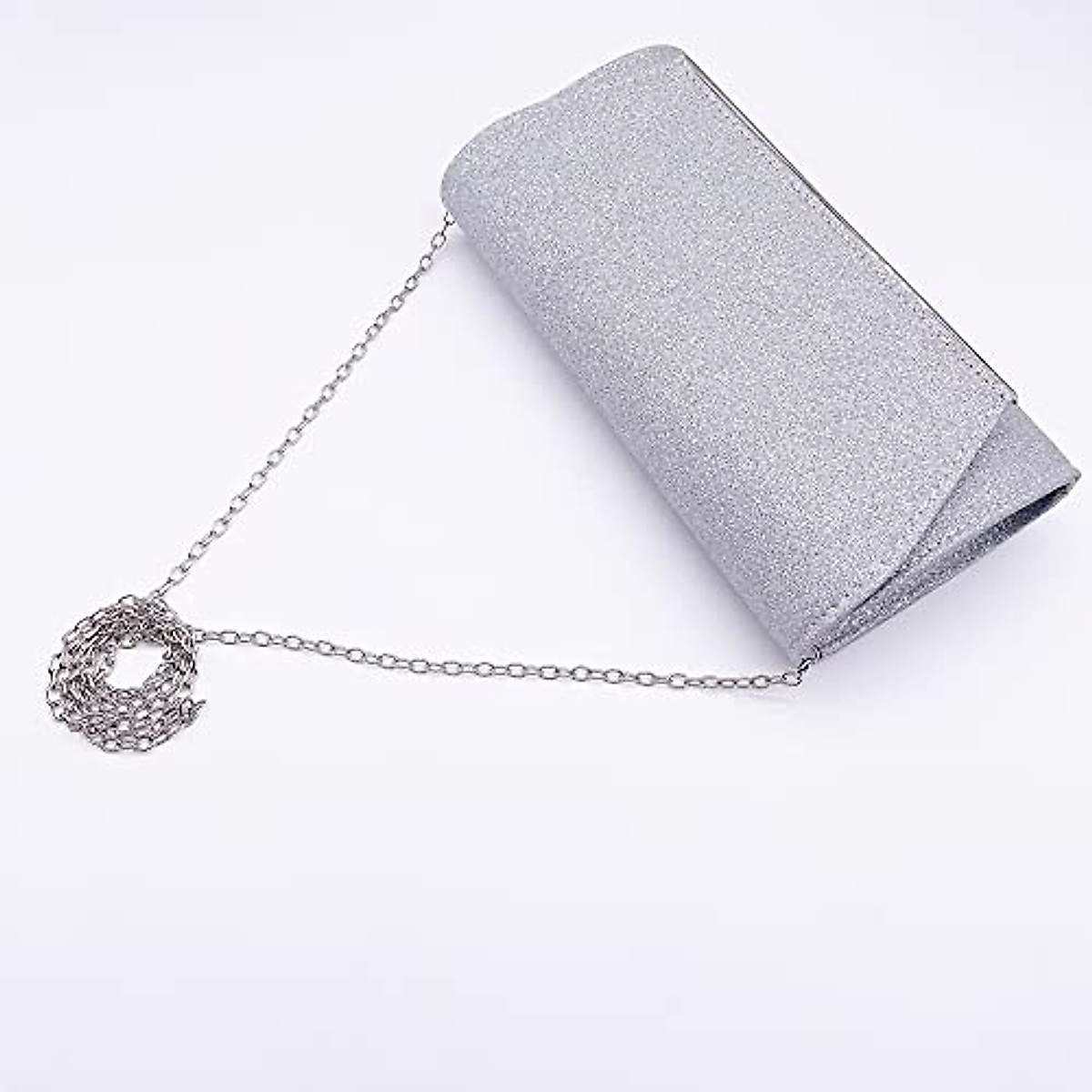 Milisente Clutch Purses For Women Sparkle Glitter Evening Bags Bridal Purse(Silver)