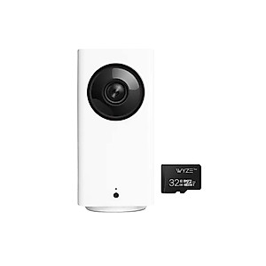 WYZE Cam Pan 1080p Pan/Tilt/Zoom Indoor Pet Monitoring Camera for Dogs & Cats Baby Monitor with WYZE 32GB MicroSD Card Class 10