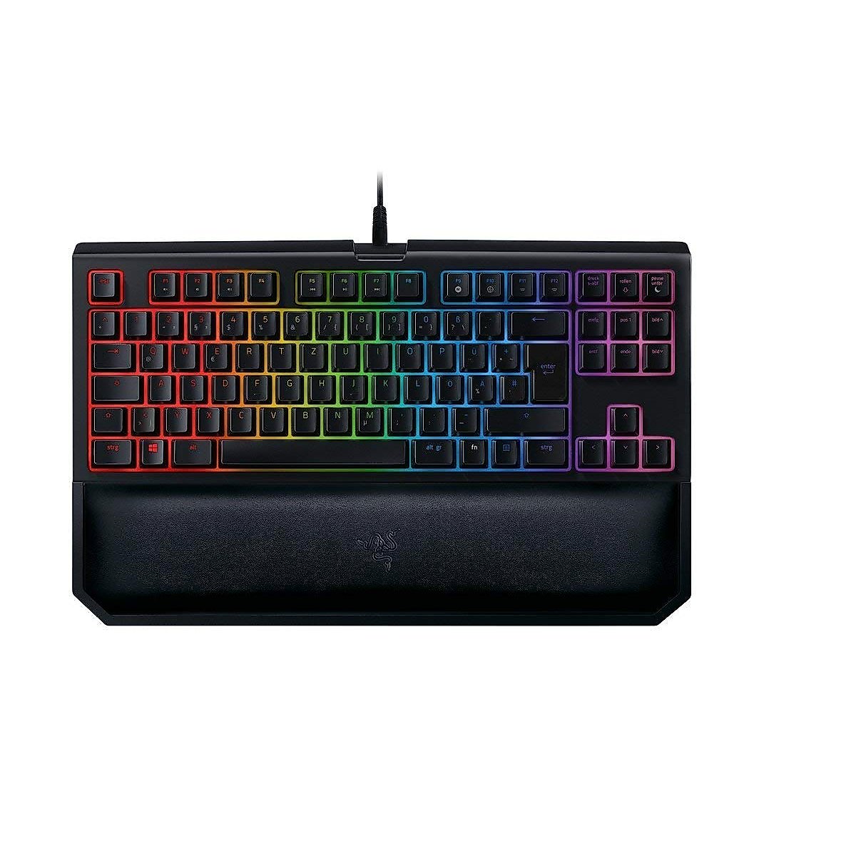 Razer BlackWidow TE Chroma v2 TKL Tenkeyless Mechanical Gaming Keyboard: Green Key Switches, Tactile & Clicky, Chroma RGB Lighting, Magnetic Wrist Rest, Programmable Macros, Classic Black