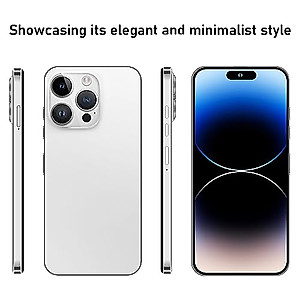 WV LeisureMaster A14pro Max Unlocked Phone, 6+256GB Android 13.0 Smartphone, 6.82-inch HD Screen, Dual SIM, Dual Standby, 6000 mAh Battery, 64MP Camera, 2796 * 1290 Resolution 5g Phone（White）