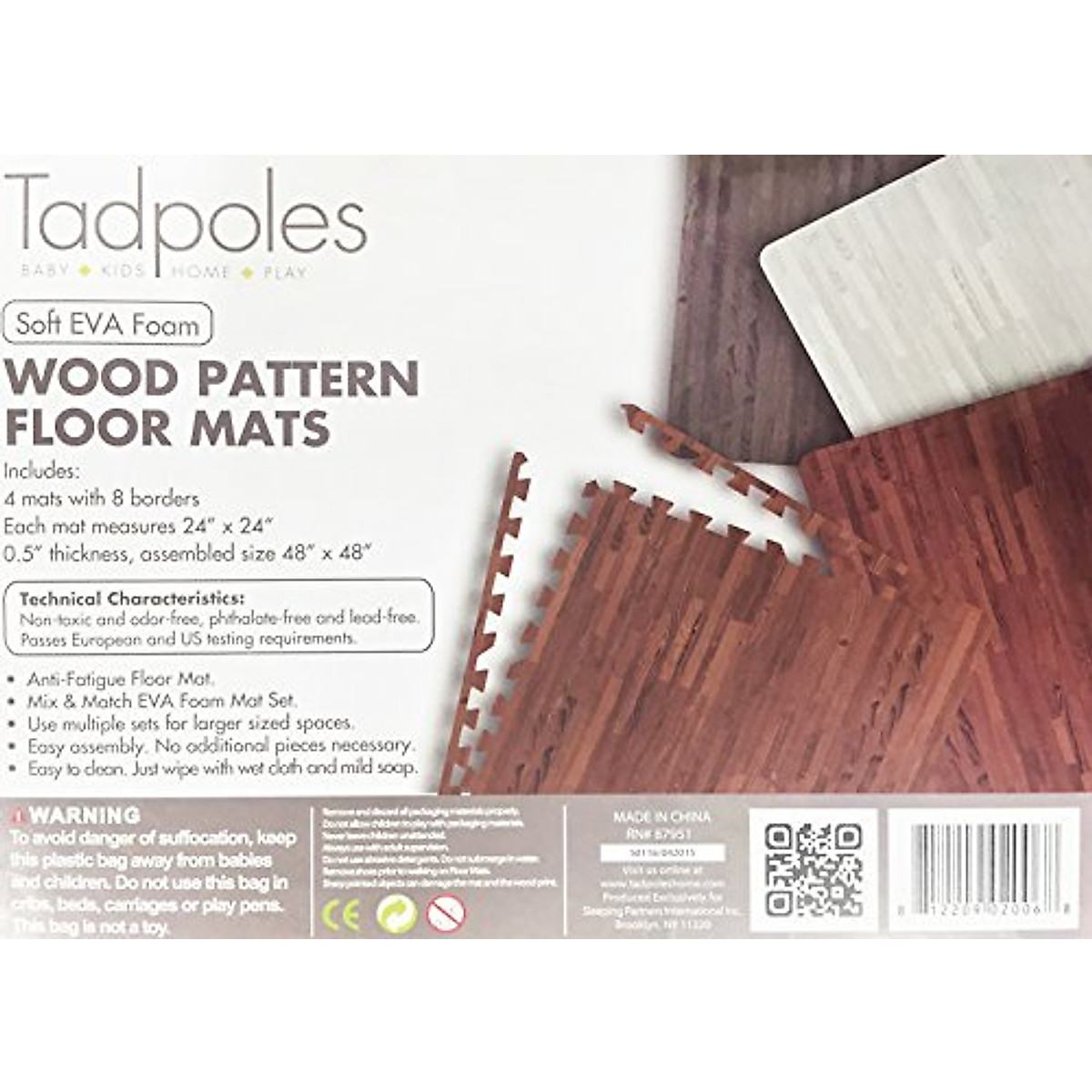 Tadpoles Natural Wood Grain Playmat Set