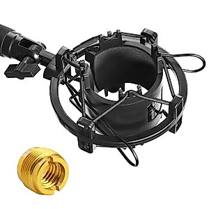 AT2020 Shock Mount - Microphone Mounts Reduces Vibration Noise and Shockmount Improve Recording Quality for Audio Technica AT2020 AT2020USB+ AT2035 ATR2500 AT4040 Condenser Mic by YOUSHARES