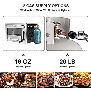 Camplux Propane Infrared Steak Grill, 1600℉ Fast Efficient Heating Outdoor Portable Gas Grill with Vertical Cooking, Stainless Steel Single Burner Propane Gas Grill, Perfect for Steak, Ribeyes, Picnic, BBQ