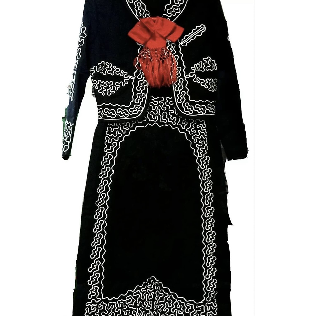 Border Merchant Women's Mariachi Charro Dress Outfit Mexico Folklorico 5 De Mayo Fiesta Dance Black/White (XS)