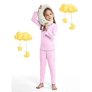 Resinta 3 Pack Girls Kids Thermal Underwear Set Toddler Soft Girls' Top and Long Johns Winter Base Layer Top & Bottom