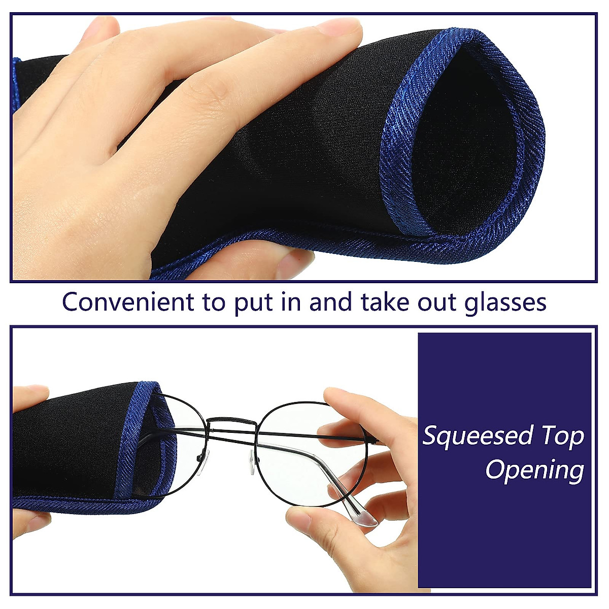 Konohan 12 Pieces Glasses Case Soft Eyeglasses Pouch Portable Eyewear Sunglasses Bag Anti Scratch, 6.1 x 2.76 Inch, 6 Colors (Bright Color)