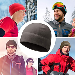 8 Pieces Fleece Hat Mens Winter Skull Cap Tactical Fleece Skull Beanie for Running Skiing Cycling Sports (Classic Style)