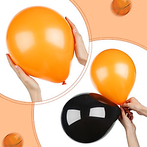 Charniol 25 Pcs Basketball Balloon 10" Aluminum Foil Sport Balloon Latex Black Orange Balloons Basketball Theme Balloon for Party Baby Shower