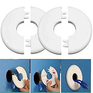 2 pcs Wall Split Flange Self-Adhesive tape Round Escutcheon Various pipes Plate Cover for Water Pipe Faucet Decoration Accessories (33mm/1.32in)