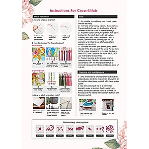 LWZAYS 4 Pack Cross Stitch Kits-Stamped Cross Stitch Kits for Adults Landscape Counted DIY Embroidery Needlepoint Kits Home Decor 12x16inch