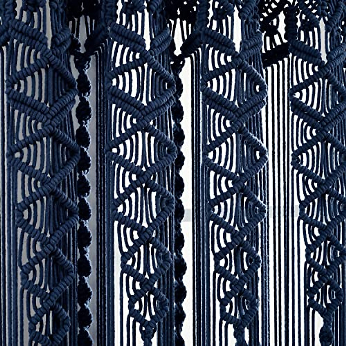 Lush Decor Boho Macrame Textured Cotton Window Curtain/Room Divider/Doorway/Wall Decor, 95" L x 40" W, Gray