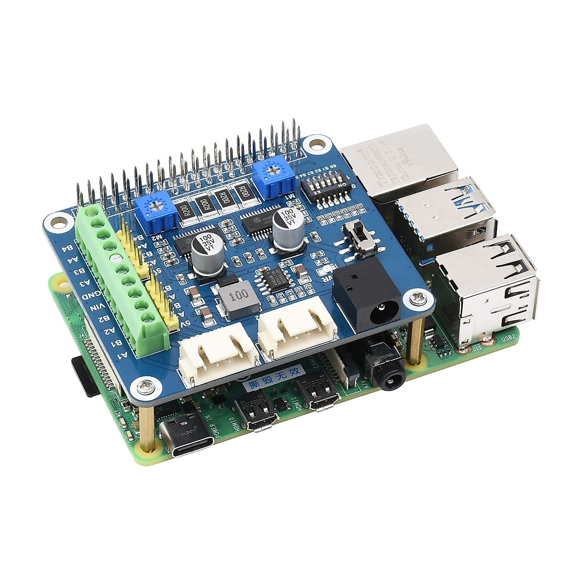HRB8825 Stepper Motor HAT Board for Raspberry Pi Series Boards/Jetson Nano,Drives Two Stepper Motors Up to 1/32 Microstepping,Support 3D Printer, Sculpturing Machine, Mechanical Arm