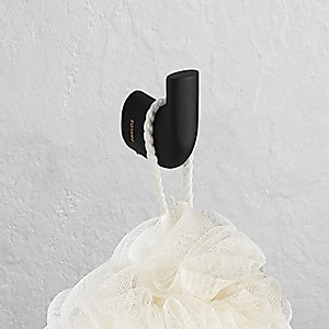 PARLOS Brass Towel Hook, Wall Mounted Coat Hook, Matte Black Single Robe Hook for Bathroom, Demeter 2101104