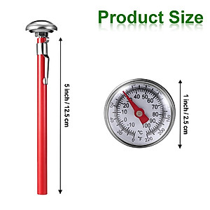 3 Pieces Immediate Read Pocket Thermometer Milk Frothing Thermometer 1 Inch Stainless Steel Dial Thermometer with 3 Pieces Calibration Sleeves for Coffee Drinks Chocolate Milk Foam