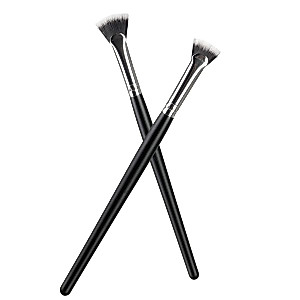 TEONEI Fan Mascara Brushes Eyelash Eyebrow Brush Makeup Brush Eye Lashes Makeup Tools Eyelash Brush Eyebrow Brush Eye Shadow Brush,2Pcs (Wooden Handle)