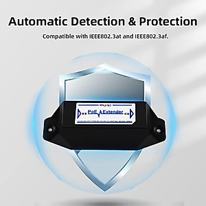 HYN@NET PX201 30W Gigabit PoE Extender One Channel 10/100/1000Mbps PoE Repeater for Security Camera,IEEE802.3at/af Compliant,Plug and Play