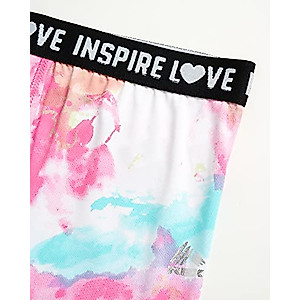 RBX Girls' Activewear Set - Short Sleeve Performance T-Shirt, Tank Top, and Capri Leggings (7-12), Size 10-12, Pink Cherry Inspire