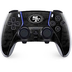 Skinit Gaming Decal Skin Compatible with PS5 DualSense Edge Pro Controller - Officially Licensed NFL San Franciso 49ers Black & White Design