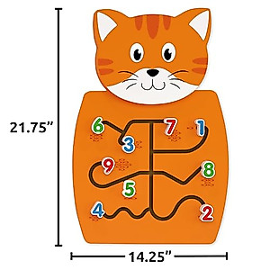 SPARK & WOW Cat Activity Wall Panel - Ages 18m+ - Montessori Sensory Wall Toy - Number Matching Activity - Busy Board - Toddler Room Décor