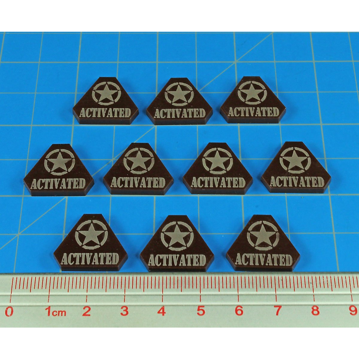 LITKO World War Two Miniature Wargames National Faction Activated Token Game Pieces Compatible with Bolt Action (Brown (United States))