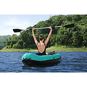 Bestway Hydroforce Ventura Kayak 1 Person Set, Inflatable Boat Set with Hand Pump, Paddle and Storage Bag, Multiple Styles, Light Blue