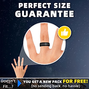 Egnaro Silicone Rings for Men 1/4/6 Multipack of Breathable Mens Silicone Rubber Wedding Rings Bands - Step Edge