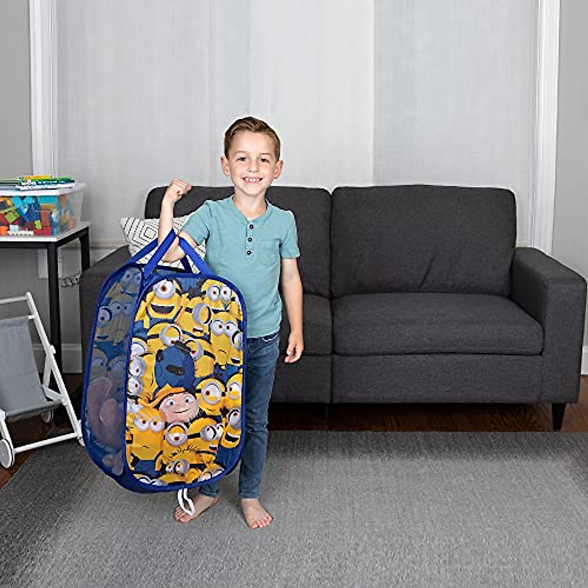 Franco Kids Room Collapsible Storage Bin Pop Up Hamper, One Size, Minions The Rise Of Gru