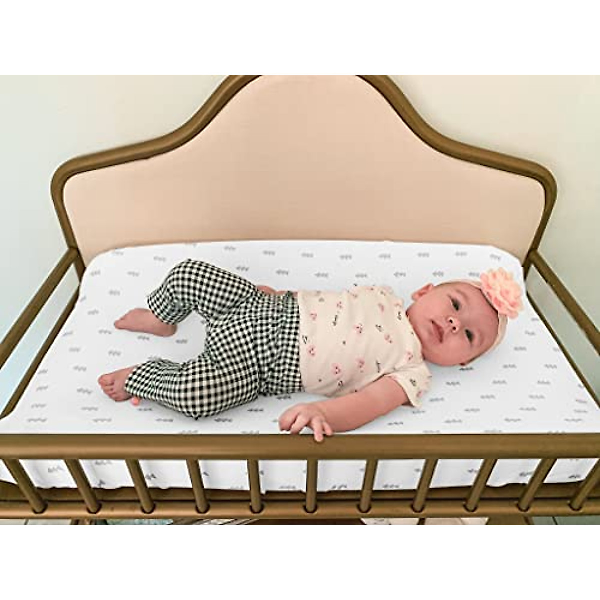 Changing Pad Cover – Premium Baby Changing Pad Covers 4 Pack – Boy or Girl Changing Pad Cover – Pure Cotton Machine Washable Grey and White Changing Table Cover – Diaper Changing Pad Cover Sheets