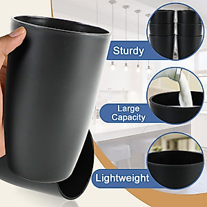 BUSOKIP Wheat Straw Cups 20 OZ Set of 6, Unbreakable Drinking Cups Reusable, Alternative to Plastic Cups Reusable, Dishwasher Safe Cups for Kitchen Water Cups (Black)