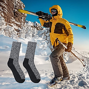 Loritta 2 Pack Merino Mens Wool Socks, Winter Warm Thermal Socks for Men Cold Weather